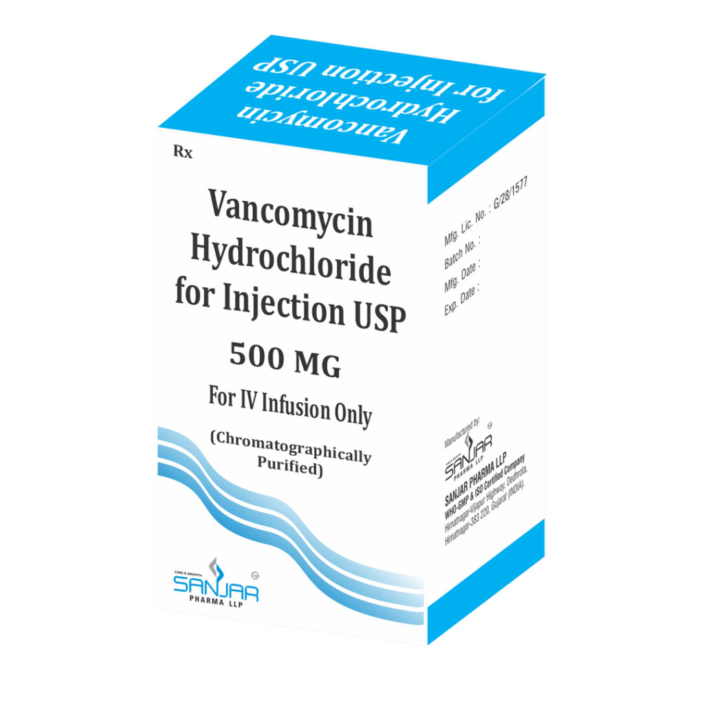 Vancomycin Hydrochloride For Injection USP 500 mg - Sanjar Pharma